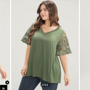 BloomChic | Tops | Bloomchic Plain V Neck Floral Patchwork Blouse ...